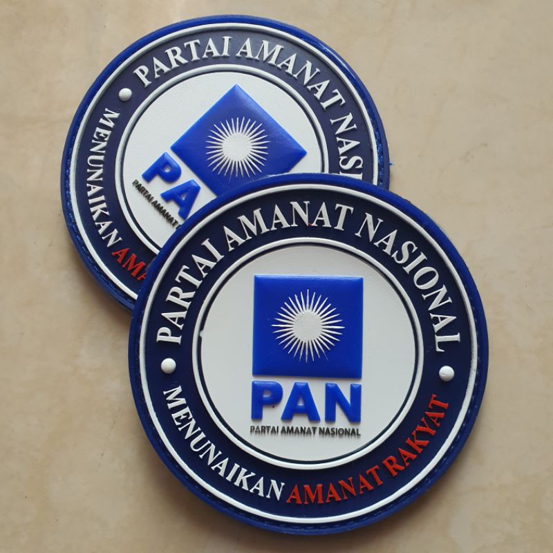 Jual patch rubber pvc logo partai pan - partai amanat nasional - 3d ...