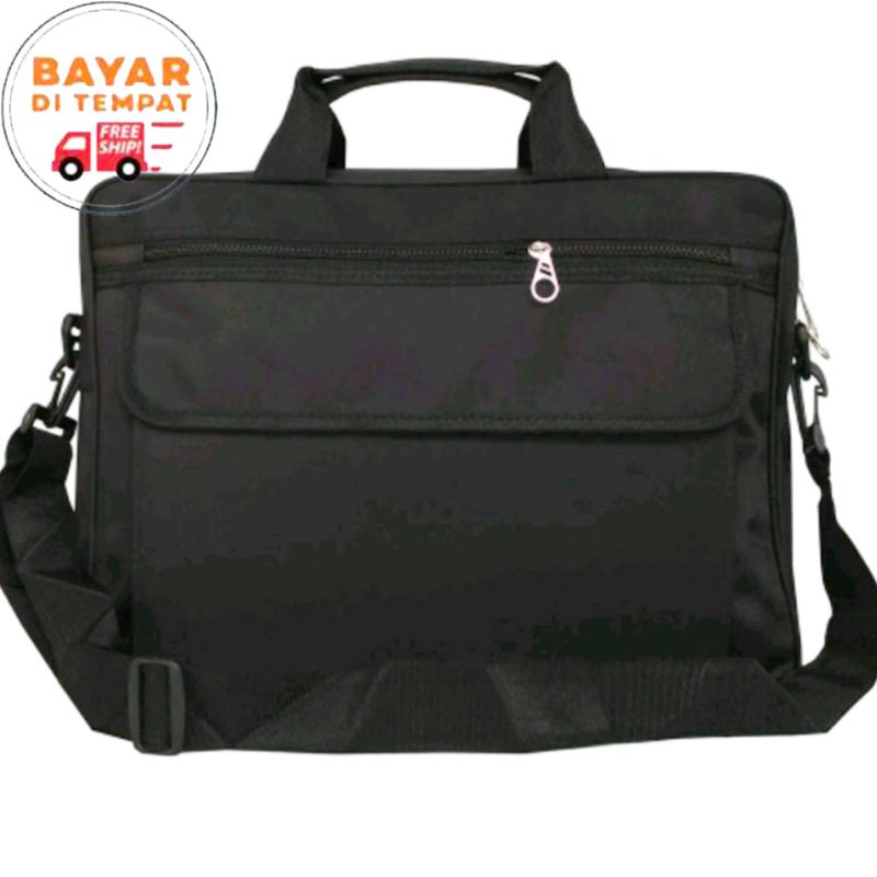 Jual TAS SELEMPANG KANTOR LAPTOP NOTEBOOK, 2 IN 1 , ORIGINAL BLACK (15 ...