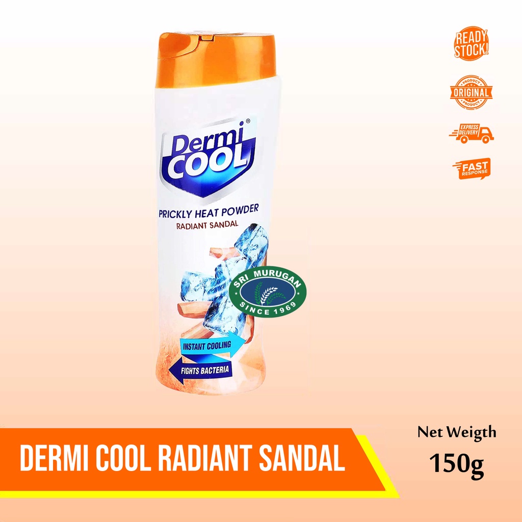 Jual DERMI COOL PRICKLY HEAT POWDER RADIANT SANDAL 150g | Shopee Indonesia
