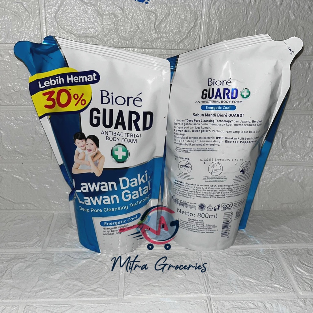 Jual Bioré GUARD Antibacterial Body Foam Energetic Cool 800ML 800 ML ...