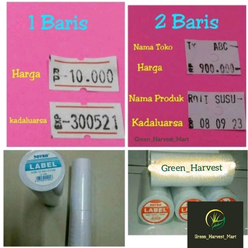 Jual 1 Roll kertas untuk isi alat cetak label harga merk bandrol price ...