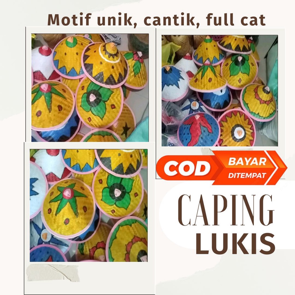Jual CAPING GUNUNG, TOPI CAPING ANAK, CAPING BAMBU LUKIS | Shopee Indonesia