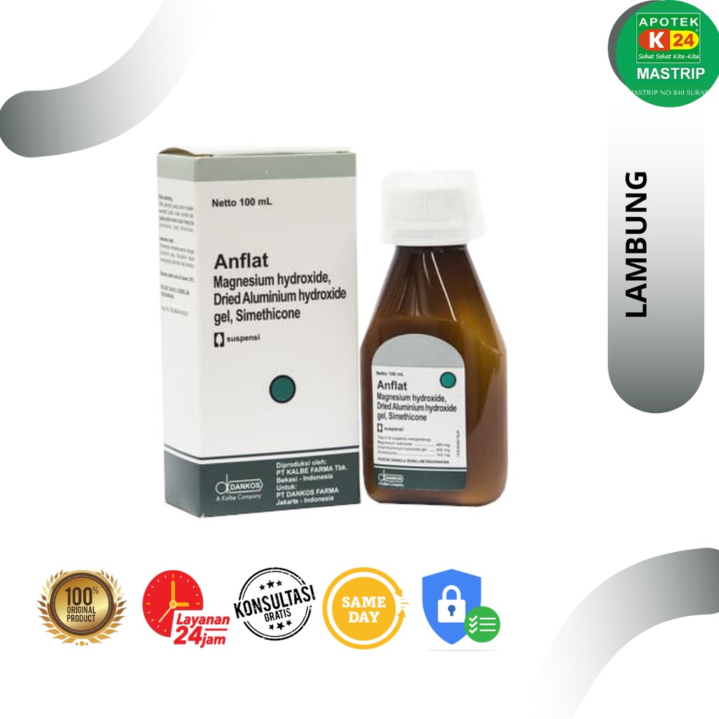 Jual Anflat Sirup / Sirup Lambung / 6 tahun-Dewasa / 100ml | Shopee ...