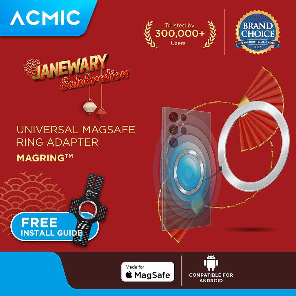 Jual ACMIC MAGRING Wireless Magnetic Plate Universal Magsafe Ring ...