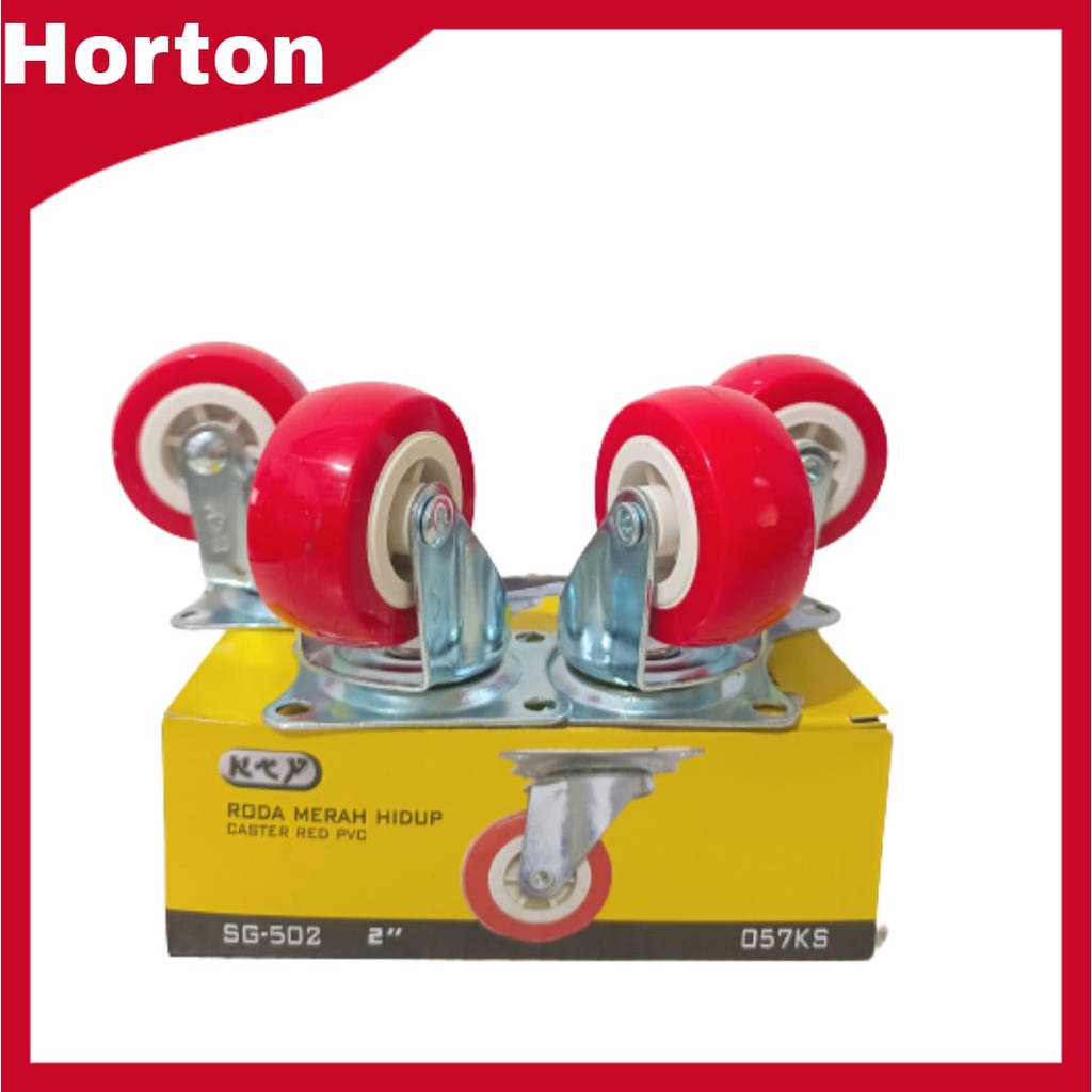 Jual RODA CASTER PVC HIDUP 50 MM SWIVEL 2 INCH MERAH | Shopee Indonesia
