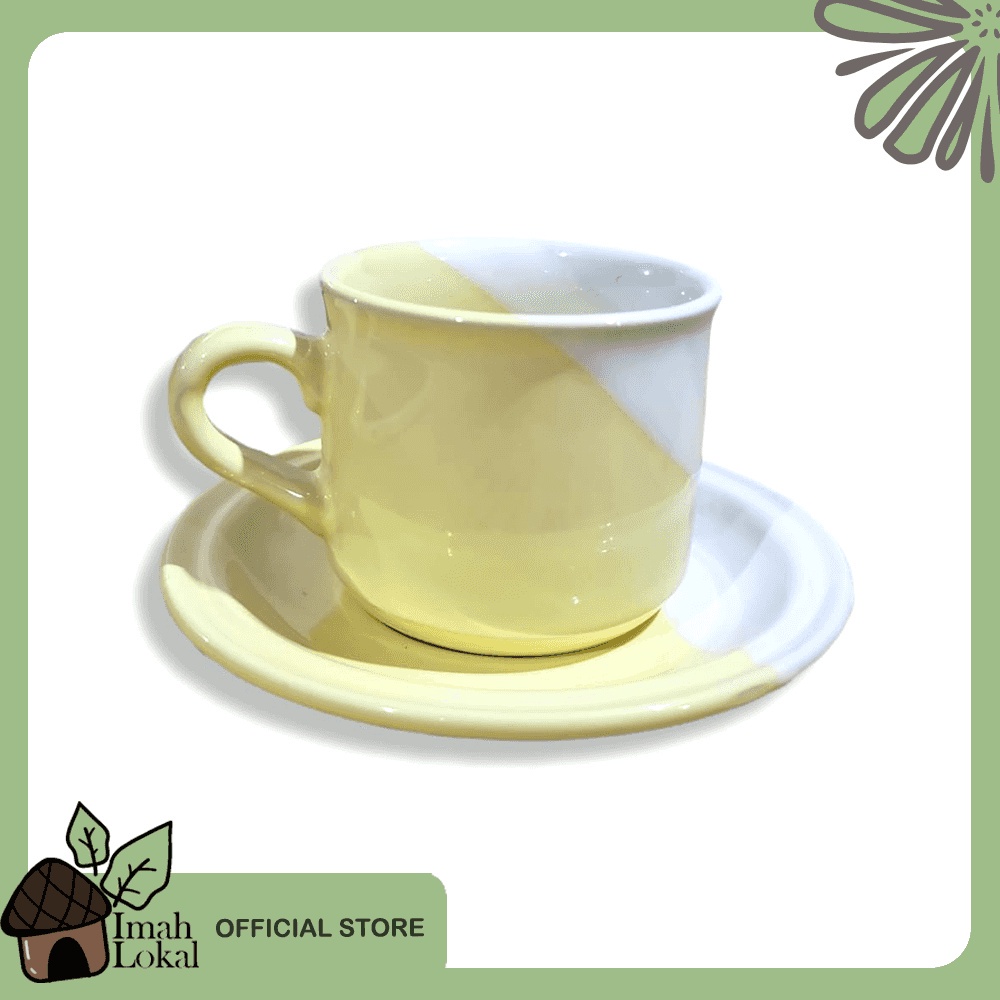 Jual Cangkir Set Dual Tone 6pcs Keramik Gelas Cafe Minum Kopi Teh ...