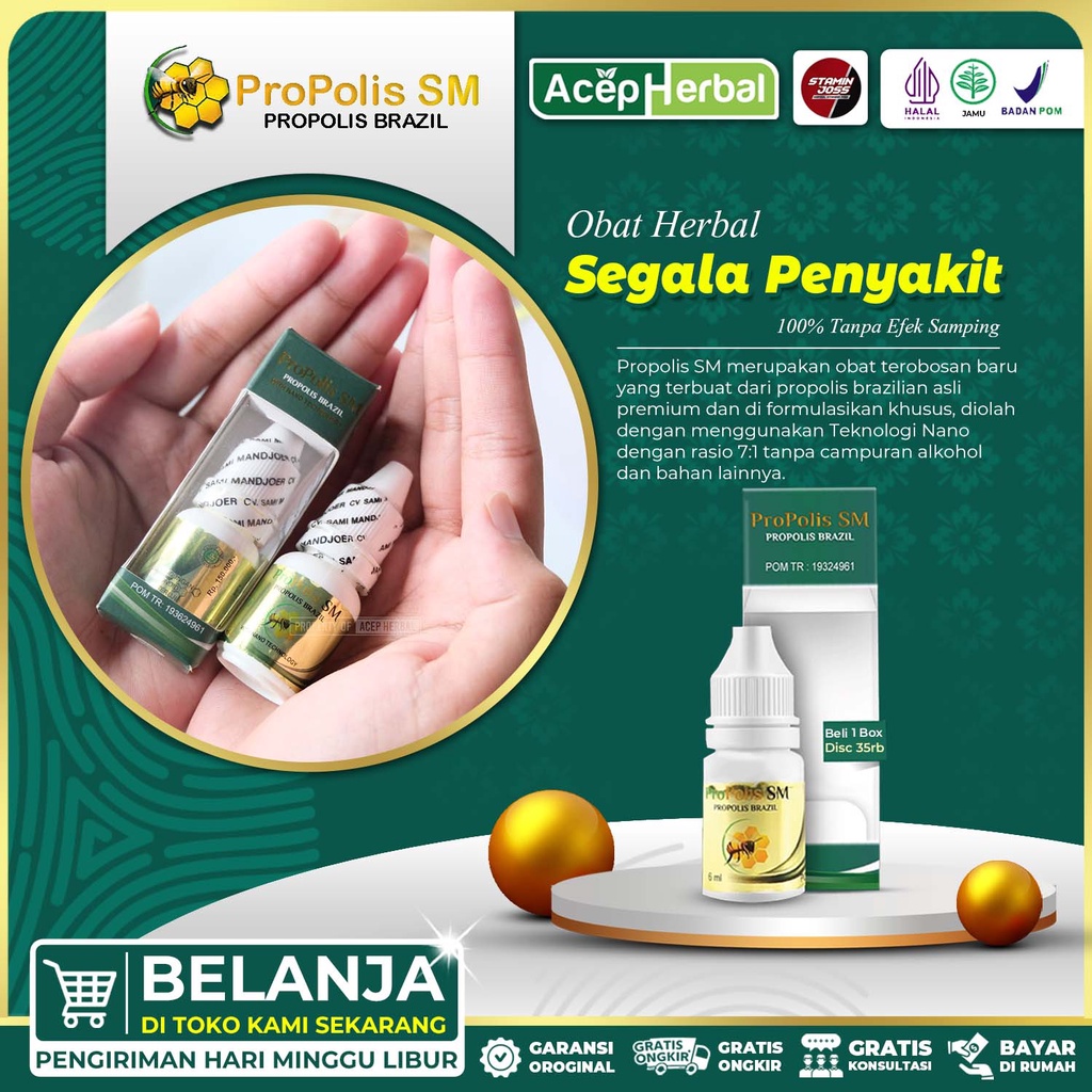 Jual Propolis SM Brazilian 100% Asli Untuk Gatal Herpes Kulit Kencing Nanah Congek Telinga ...