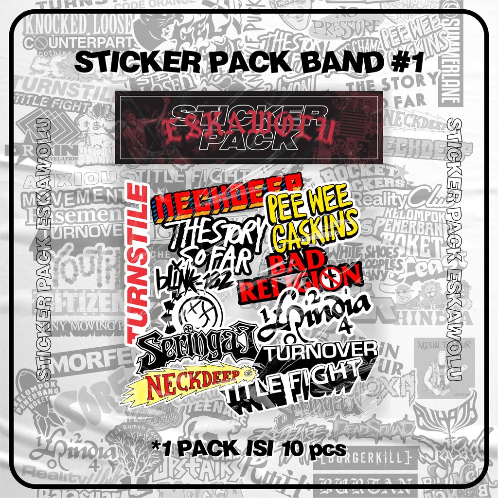 Jual Sticker Pack Band Pop Punk, Hardcore, Metal, Rock, Indie ...