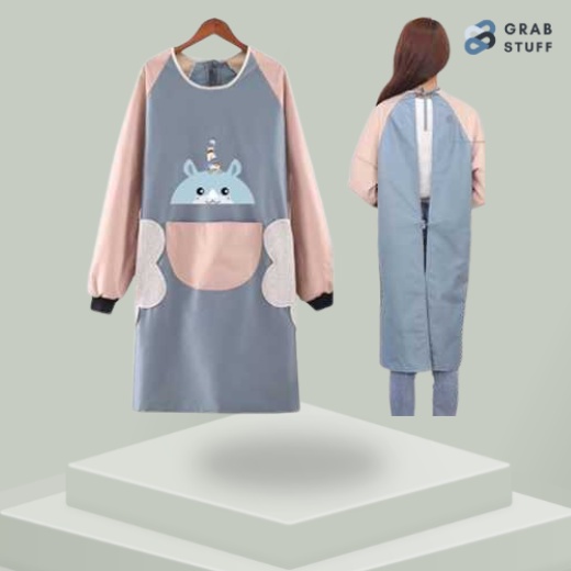Jual Celemek Dapur Lengan Panjang Waterproof Apron Dengan Hand Wipe ...