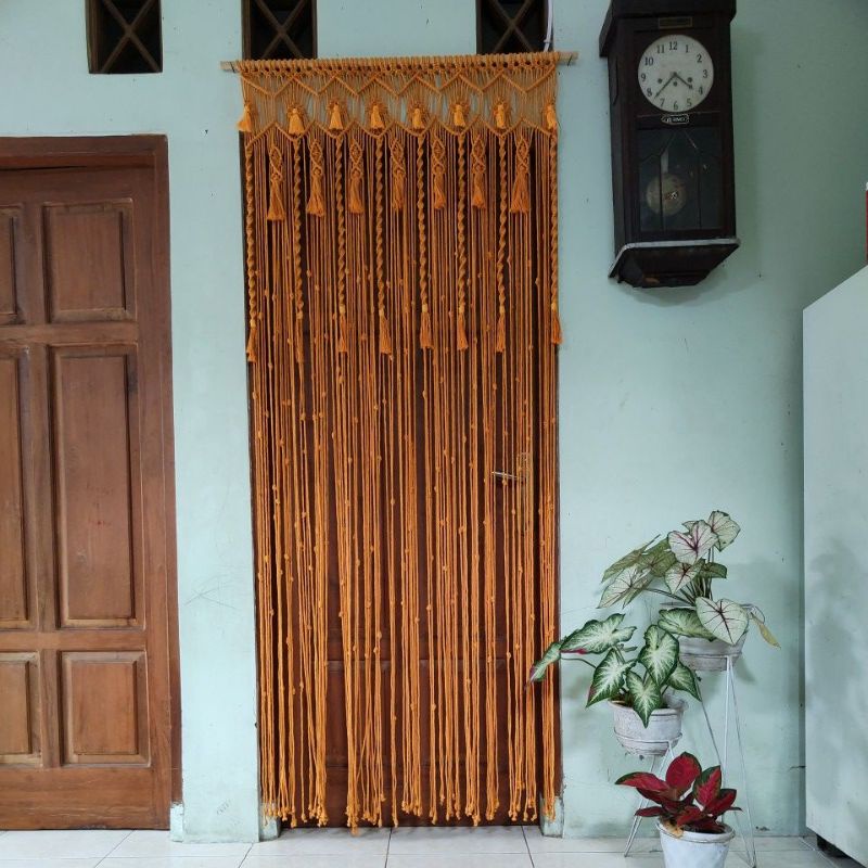Jual Tirai pintu gorden macrame aesthetic.hiasan dinding jumbo murah ...