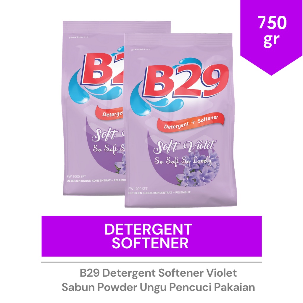 Jual B29 Detergent Softener Violet 750gr Sabun Powder Ungu Pencuci ...