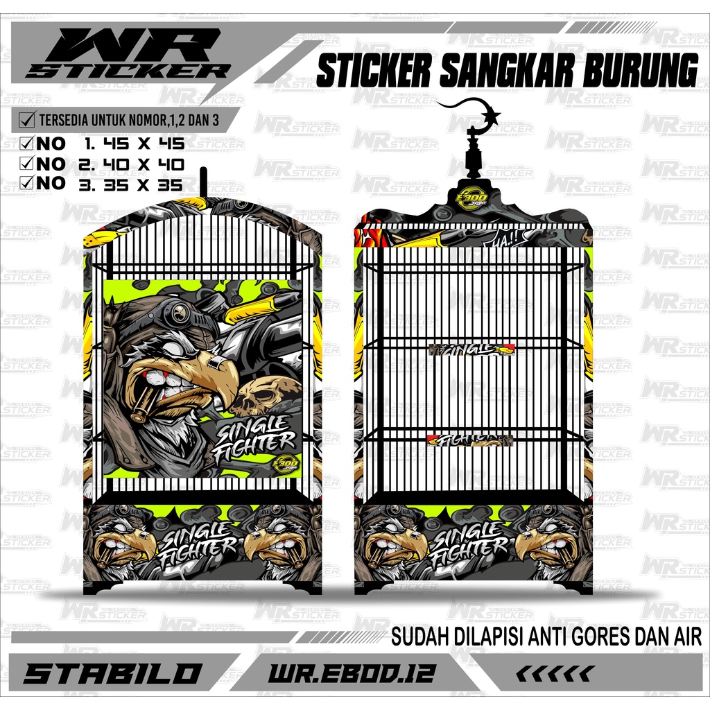Jual STIKER SANGKAR BURUNG KOTAK - Sticker decal kandang burung kosan ...