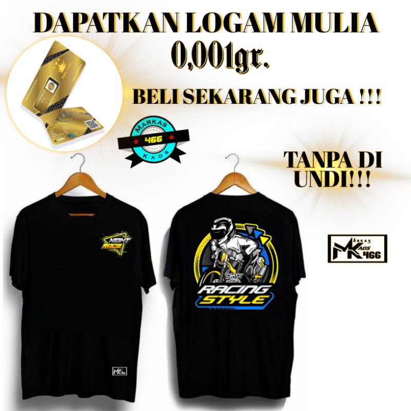 Jual Kaos RACING TEAM | Baju Racing style | T-shirt Night Race Katun ...