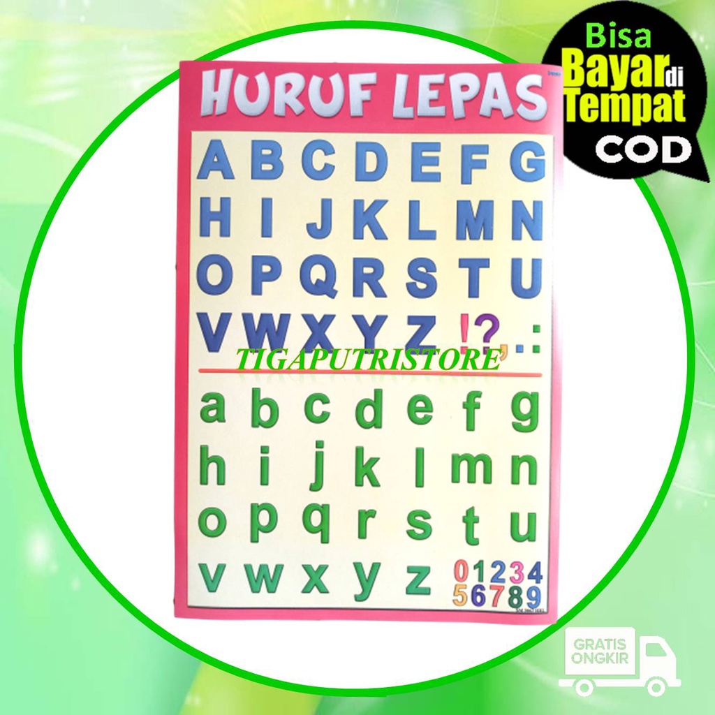 Jual Poster Edukasi Belajar Anak Balita Mengenal Huruf Lepas Abcd Alphabet Angka Hijaiyah Hewan ...