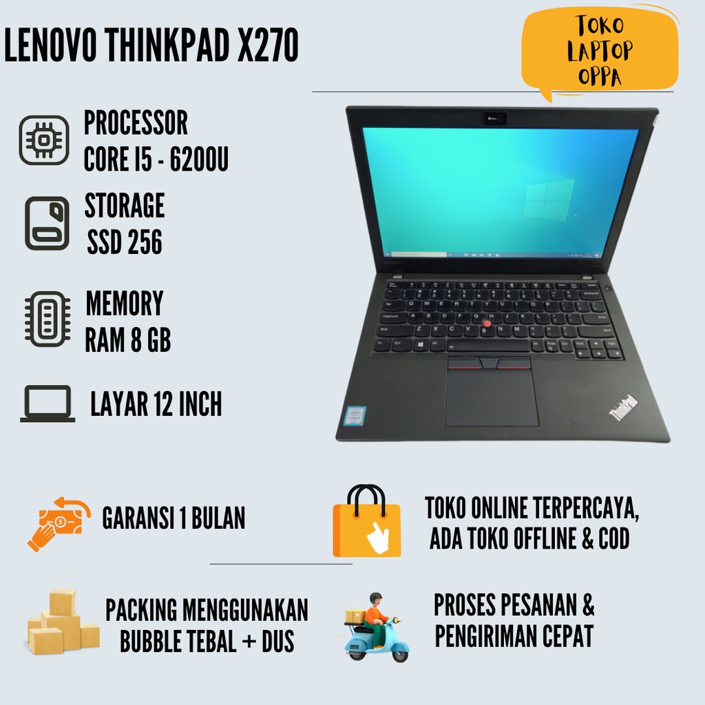 Jual Laptop Lenovo ThinkPad X270 i5 ram 8 gb ssd 256 gb | Shopee Indonesia