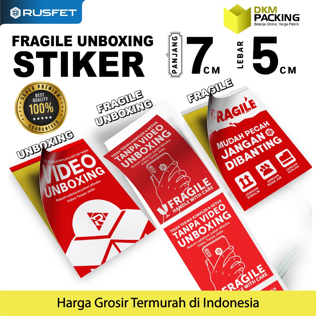 Jual Sticker UNBOXING FRAGILE Stiker Cromo HANDLE WITH CARE 200PCS ...