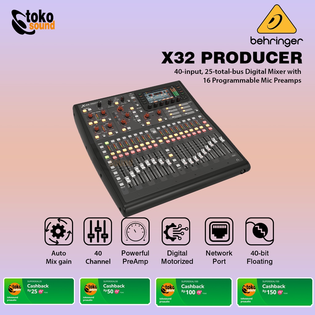 Jual BEHRINGER X32 PRODUCER Digital Mixing Console with Midas Preamps ...