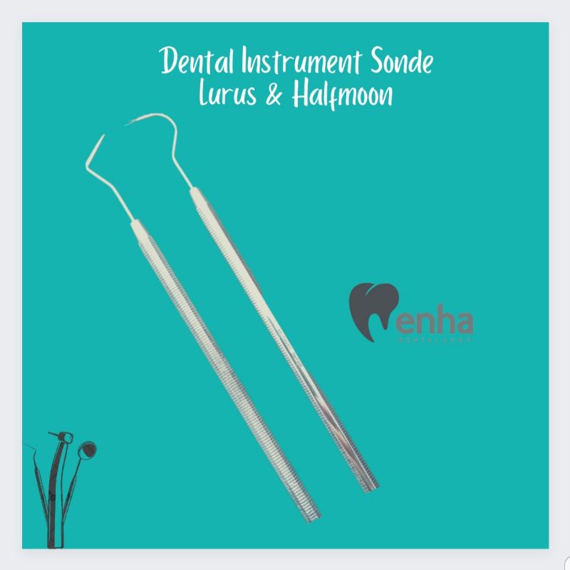 Jual Dental Instrument Sonde lurus/sonde half moon | Shopee Indonesia