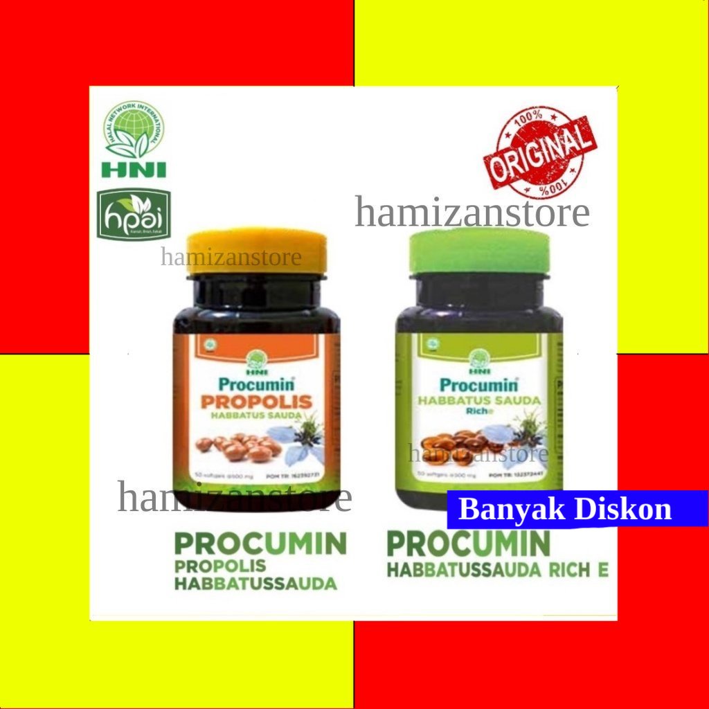 Jual PROCUMIN PROPOLIS/HABBATUSSAUDA - HNI HPAI ORIGINAL [HMZ] | Shopee ...