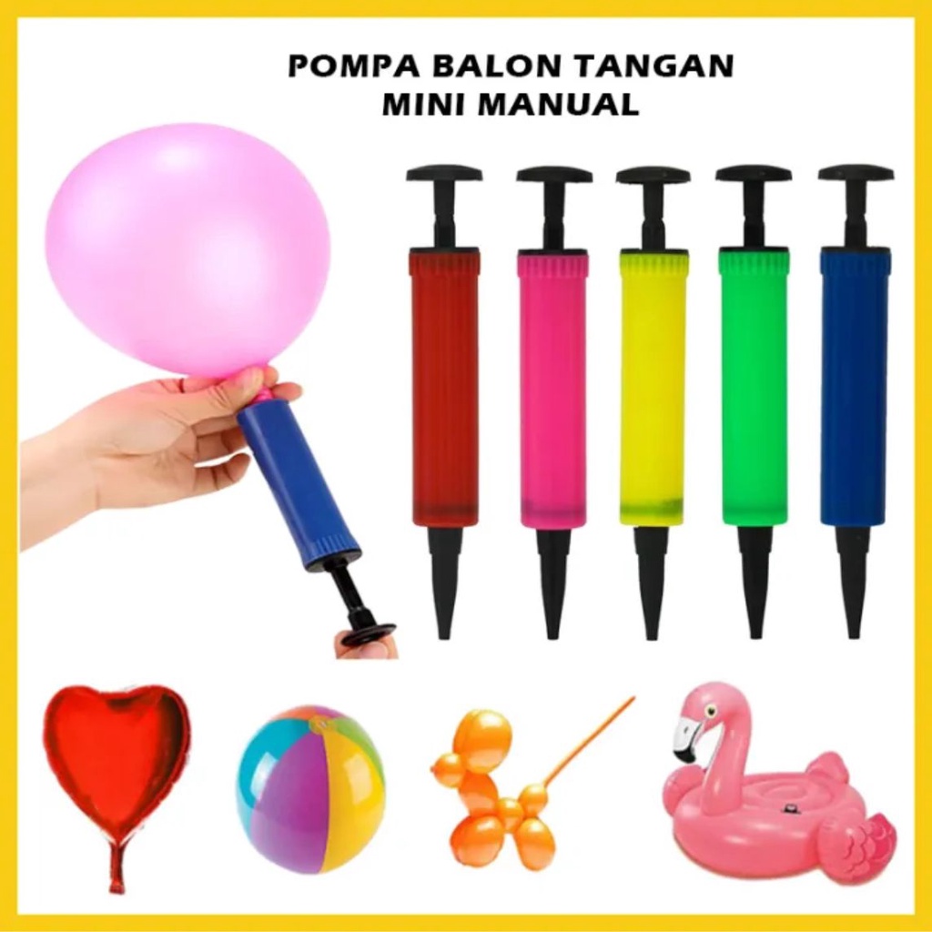 Jual Pompa Balon Tangan Manual / Alat Pompa Tiup Angin Balloon Bola ...