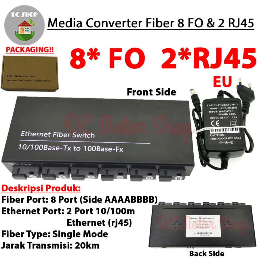 Jual Media Converter 8 Port FO 2 Port LAN Switch Fiber Optic 8 FO SC 2 RJ45 | Shopee Indonesia