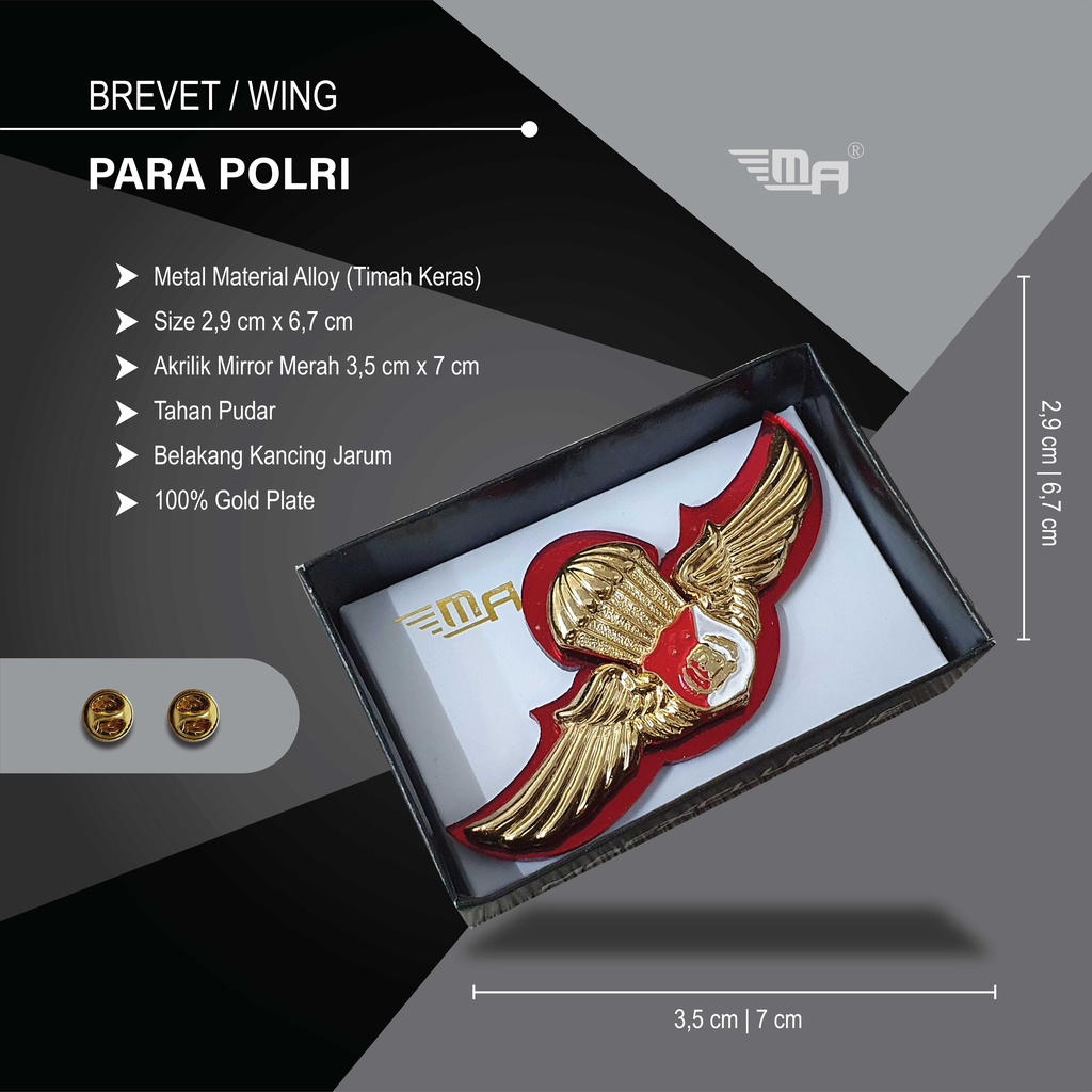 Jual Brevet Wing Para Polri Brivet Pin | Shopee Indonesia