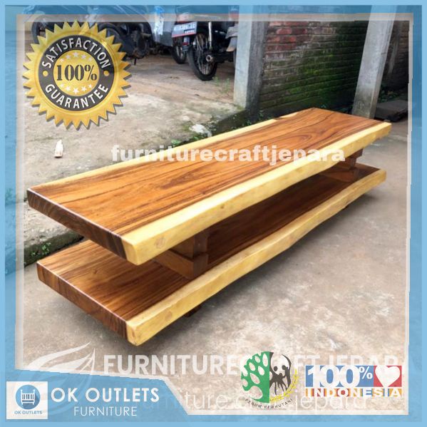 Jual Meja buffet tv kayu trembesi unik ukuran 150cm | Shopee Indonesia