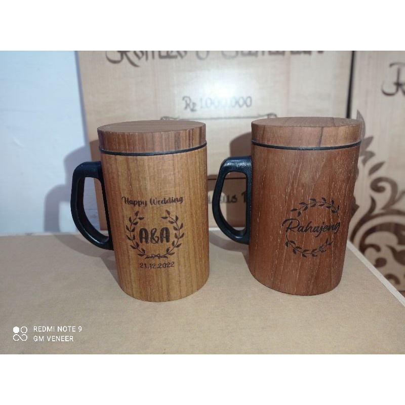 Jual Gelas Kayu Stainless - Mug Termos 500ml | Shopee Indonesia