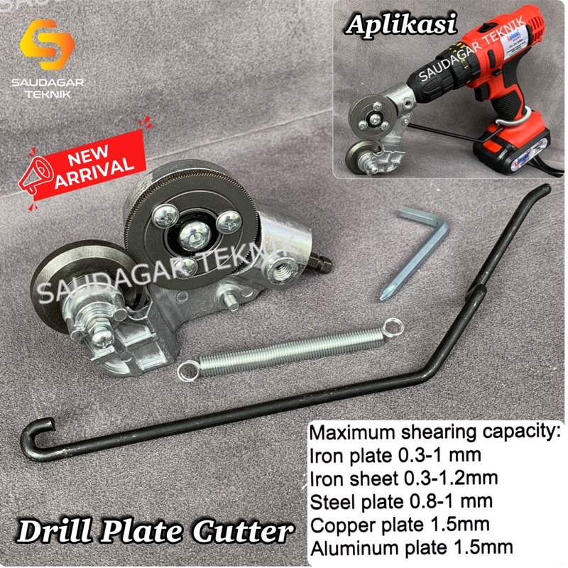 Jual Alat Pemotong Plat Besi Baja Alumunium Adaptor Mesin Bor Pemotong Plat Besi Baja Holo Seng ...