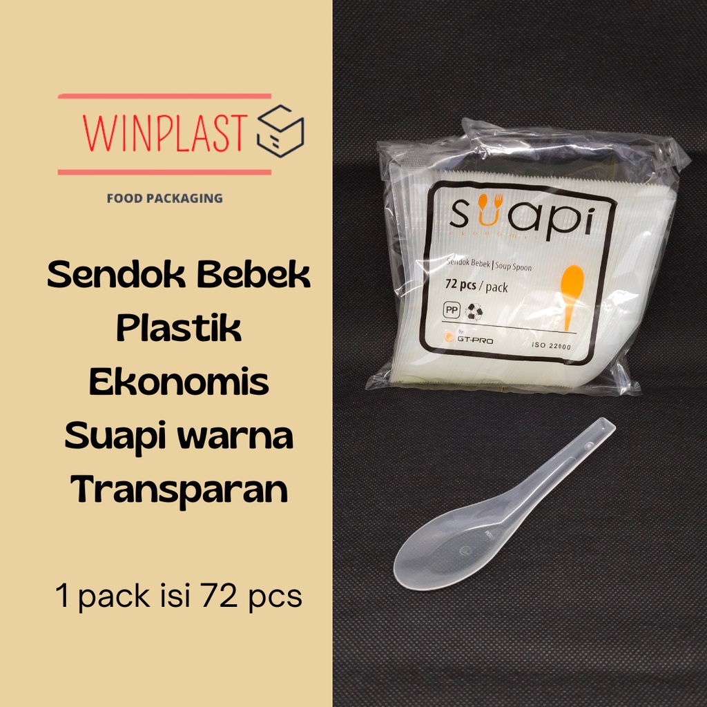 Jual Suapi Sendok Bebek Plastik Transparan isi 72 pcs | Shopee Indonesia