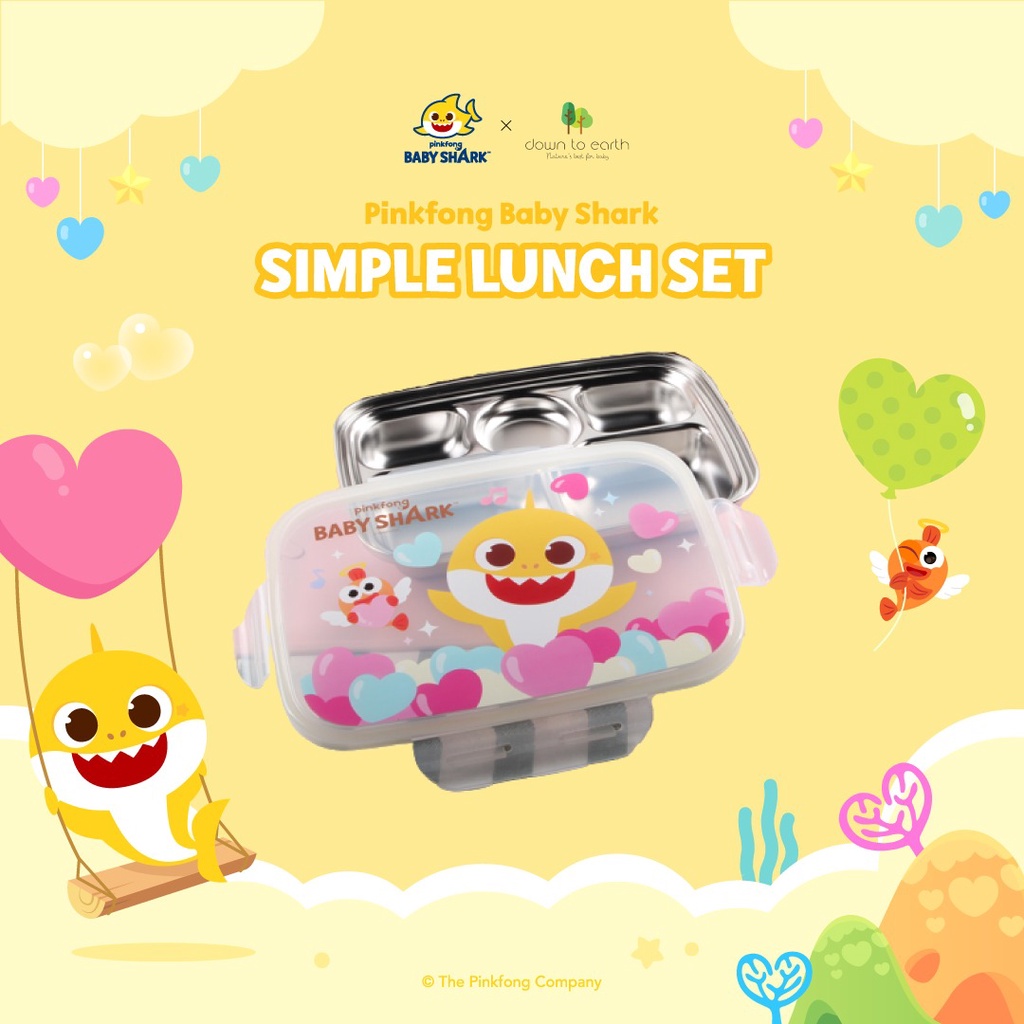 Jual Pinkfong Baby Shark x Down to Earth Stainless Steel Simple Lunch ...
