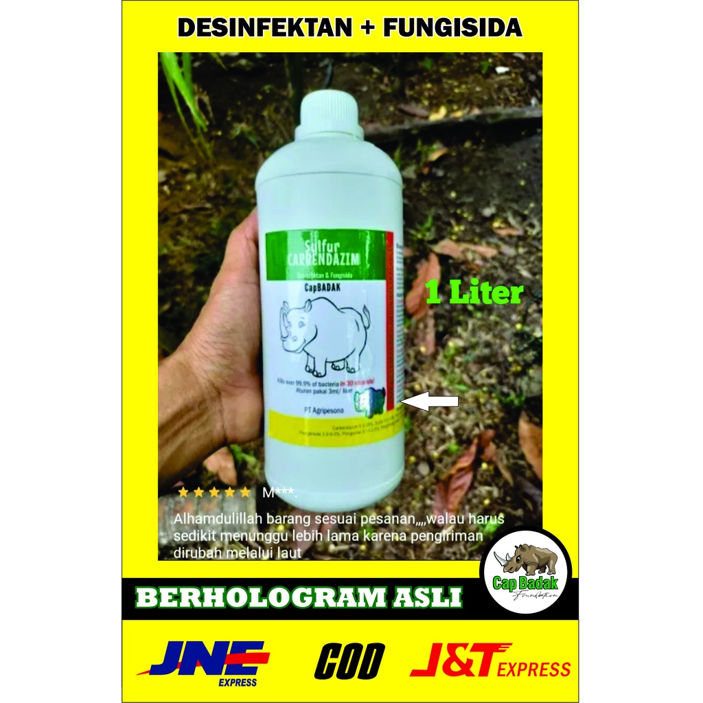 Jual SULFUR CARBENDAZIM (Desinfektan + Fungisida) Cap BADAK Obat ...