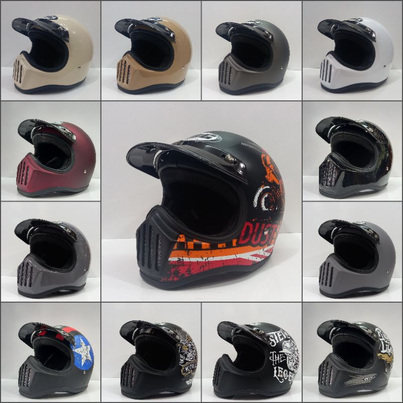Jual HELM HBC FULL FACE HBC CAKIL POLOS/CORAK (ONKIR 1 KG) | Shopee ...