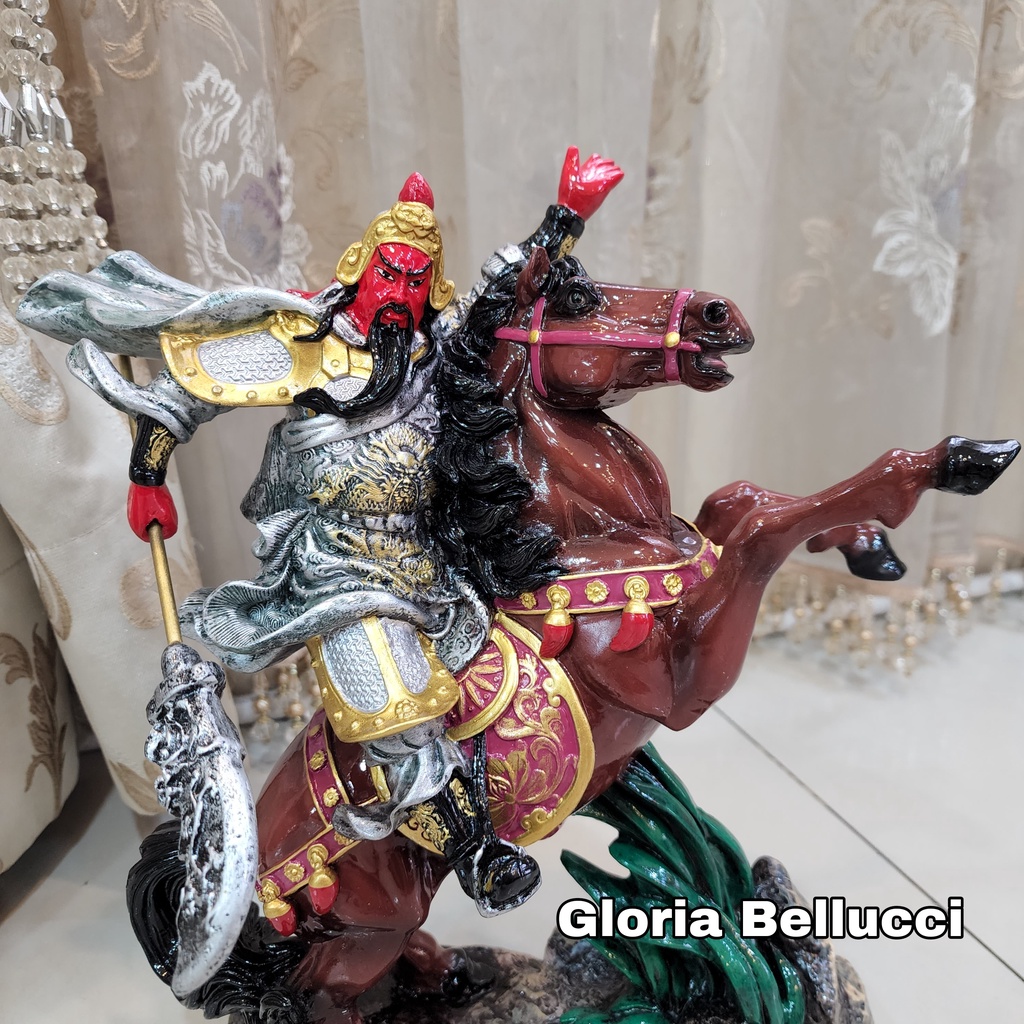 Jual Patung kwan kong kuda besar pajangan dewa guan yu statue kwankong ...