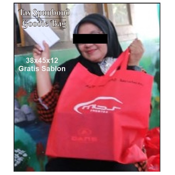 Jual TAS SPUNBON BOX BAG SABLON 38X40 GOODIE BAG BESAR / GOODY BAG ...