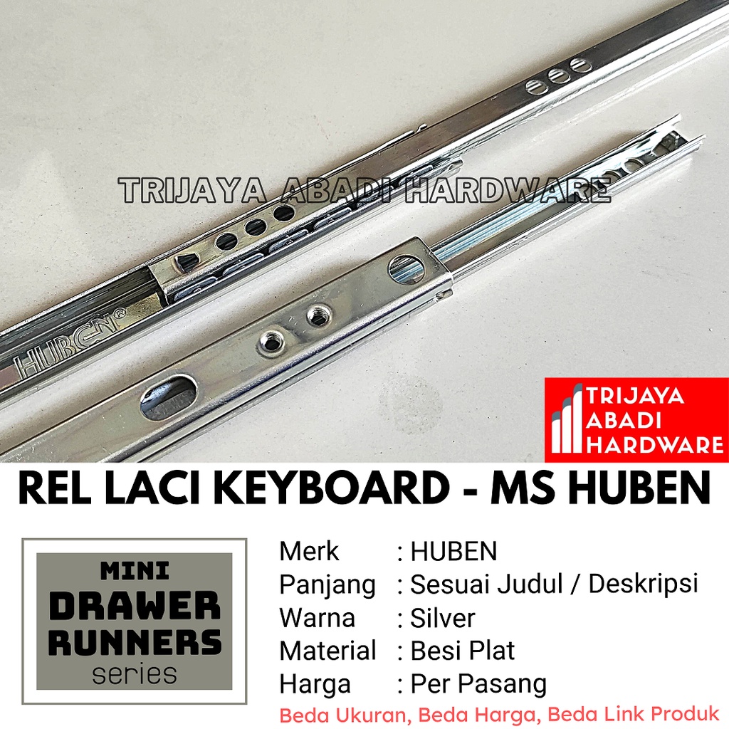 Jual Rel Laci Mini 37 cm - MS Huben 370 mm Keyboard Slide Track ...