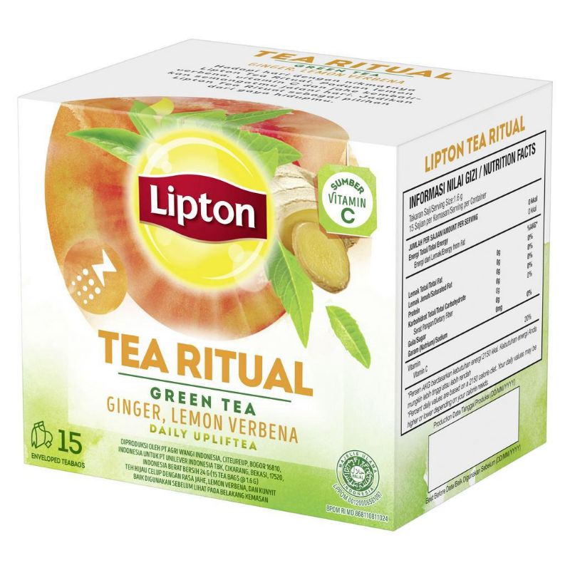 Jual LIPTON Teh Hijau Celup Dengan Rasa Jahe, Lemon Verbena Dan Kunyit ...