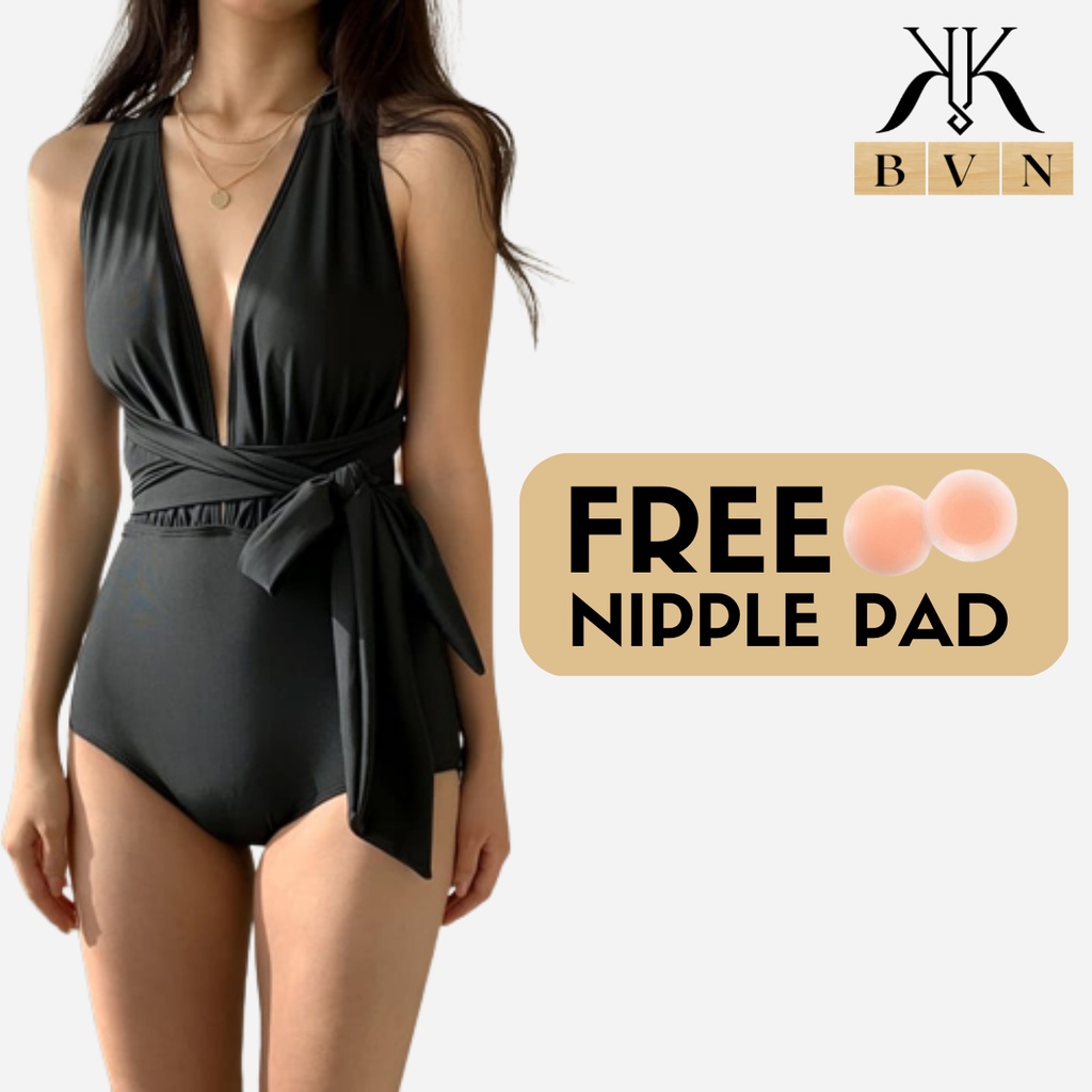 Jual Bvn Bikini Baju Renang Wanita One Piece Model V Neck Backless