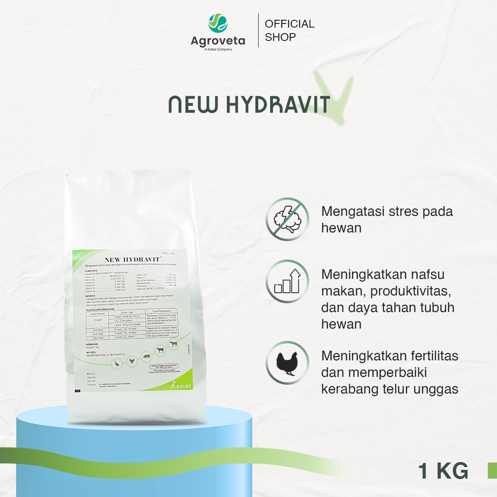 Jual New Hydravit 1 kg - Premix Pakan Hewan Ternak [ORIGINAL] | Shopee ...