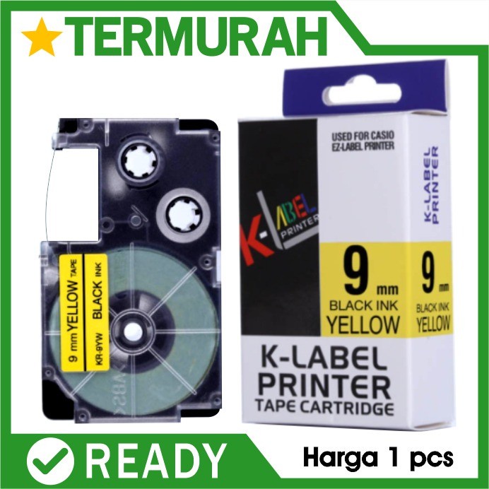 Jual K-Label Printer Tape Catridge K Label Casio 9mm 9 mm black on ...