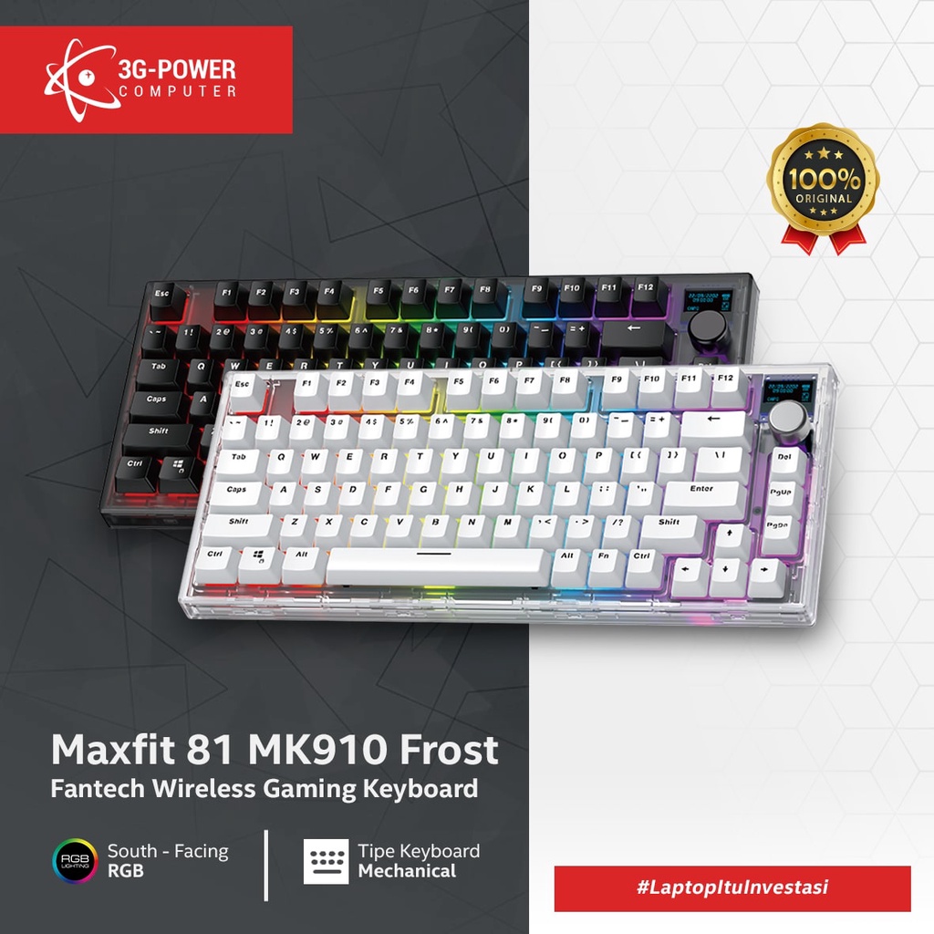 Jual Fantech MAXFIT81 MK910 Wireless 75% Mechanical Keyboard Gaming ABS ...