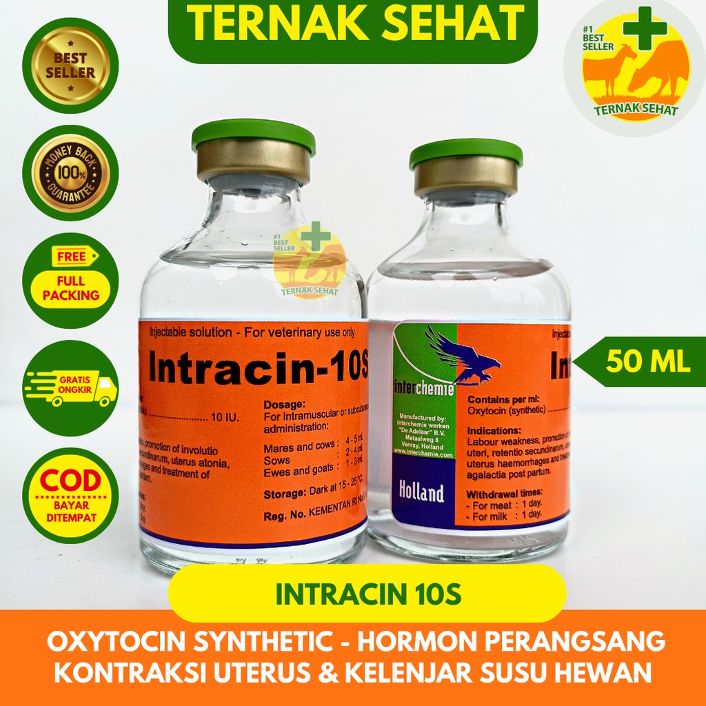 Jual INTRACIN 10S 50ml - Hormon Perangsang Kontraksi Uterus Dan Kelenjar Susu Hewan | Shopee ...