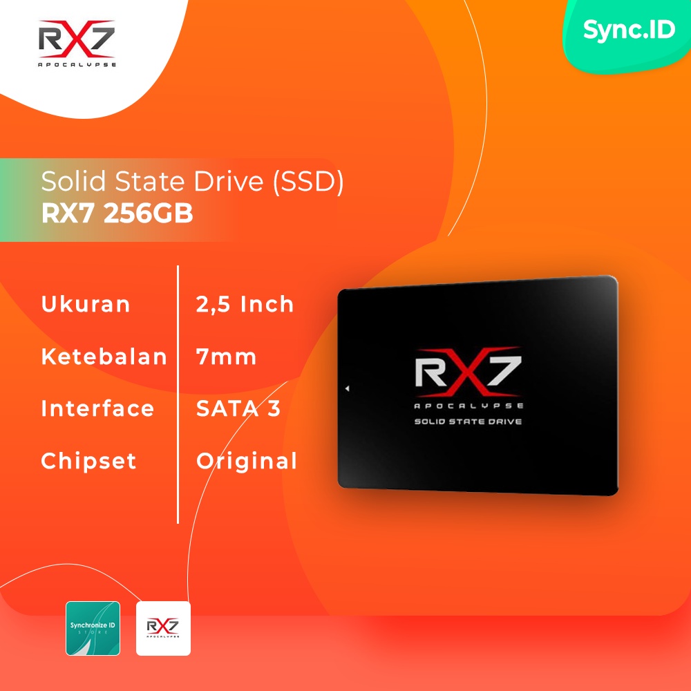 Jual SSD RX7 256GB 2.5 SATA Rev 3.0 RESMI 3 TAHUN | Shopee Indonesia