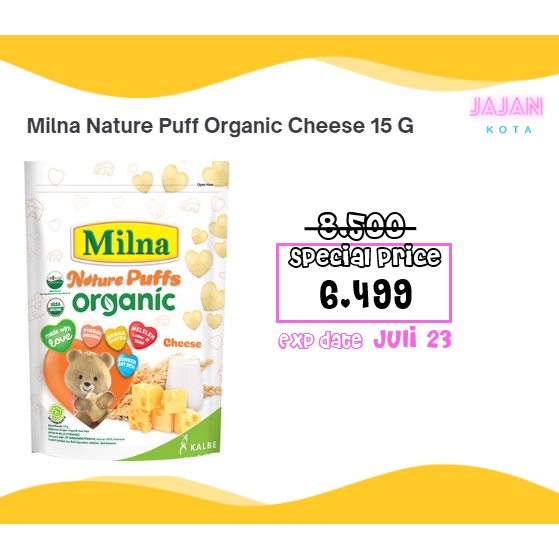 Jual Milna Nature Puffs Organic Cheese 15 gram | Shopee Indonesia