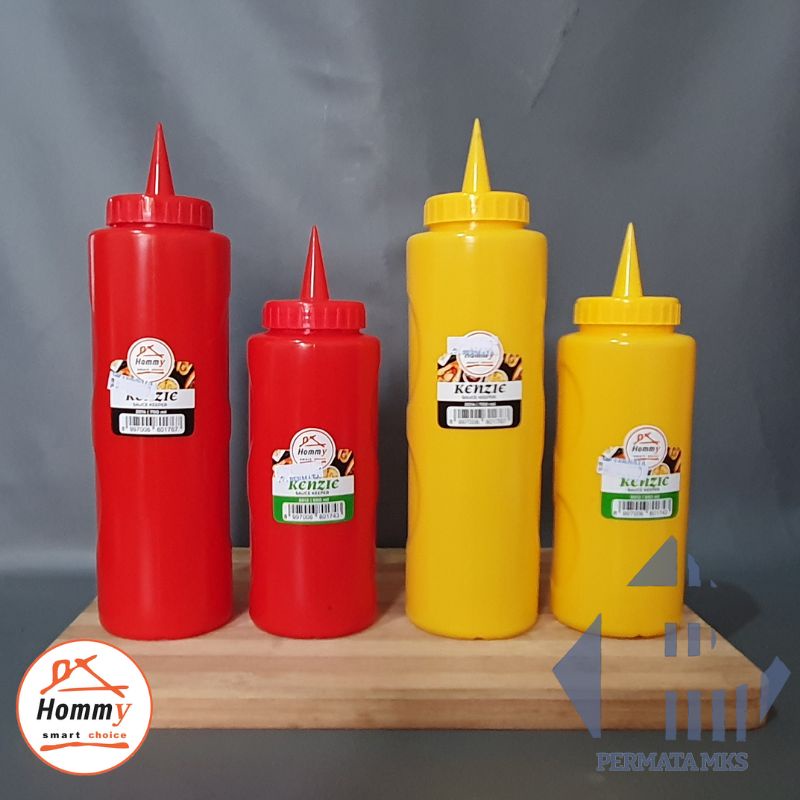 Jual Botol Saus 700ml 500ml Kecap Sambal Merah Kuning / Squeeze Bottle ...