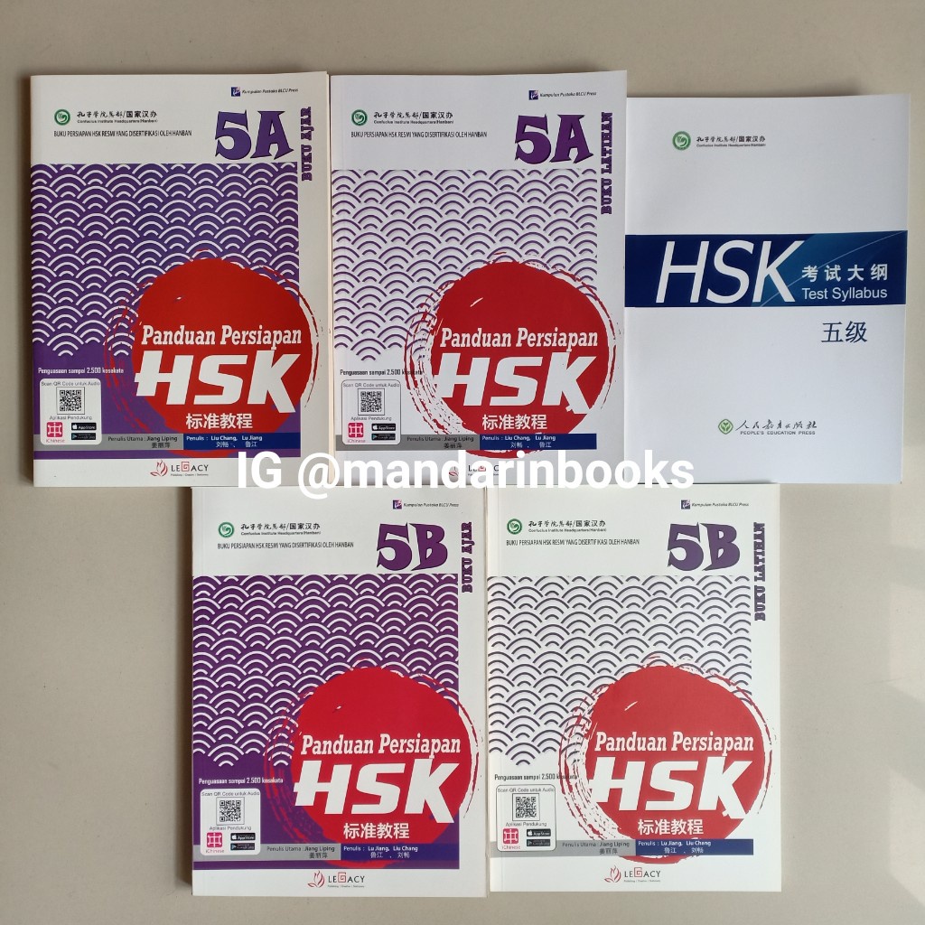 Jual Paket Buku HSK 5 Panduan Persiapan + Test Syllabus (5 Jilid ...