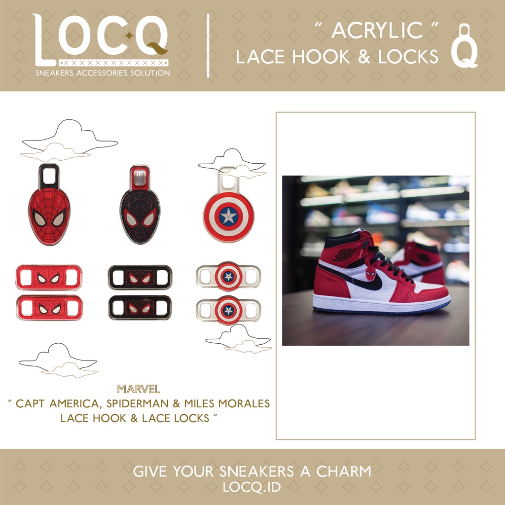 Jual Aksesoris Tali Sepatu Metal Lace Locks Marvel Spiderman Miles ...