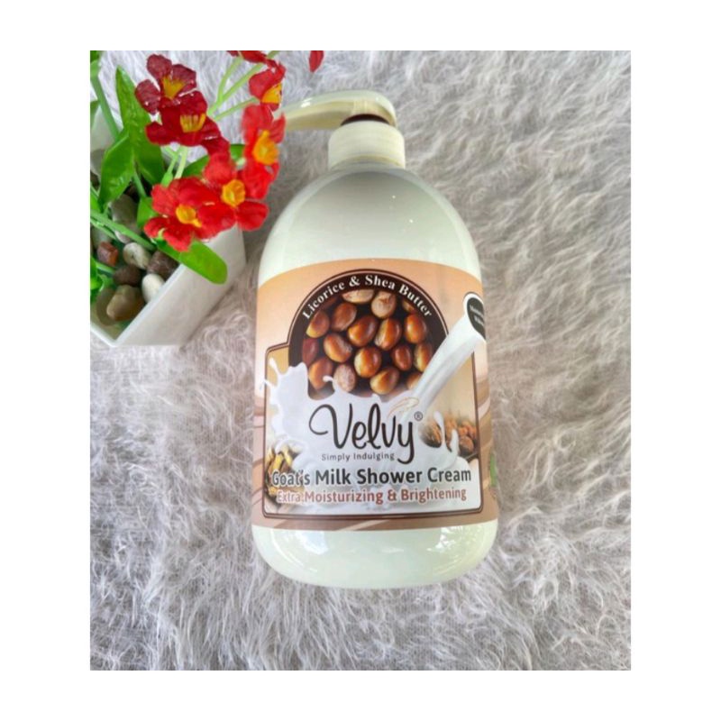 Jual VELVY Goats Milk Shower Cream Sabun Mandi Cair Bottle Pump 1000ml ...