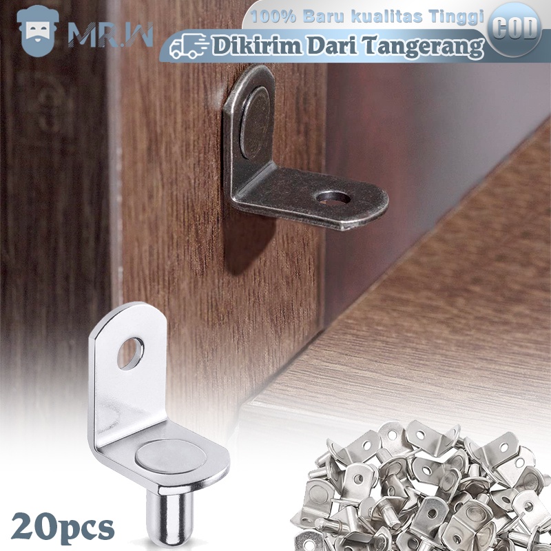 Jual 20pcs Siku L Penahan Ambalan Rak Shelf Support Spade Peg Pin Stud ...