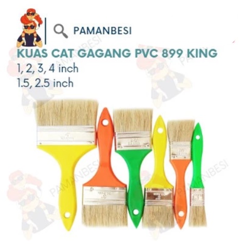 Jual Kuas Cat Tembok Gagang PVC 899 BRUSH KING / Koas Cet 4 inch | Shopee Indonesia